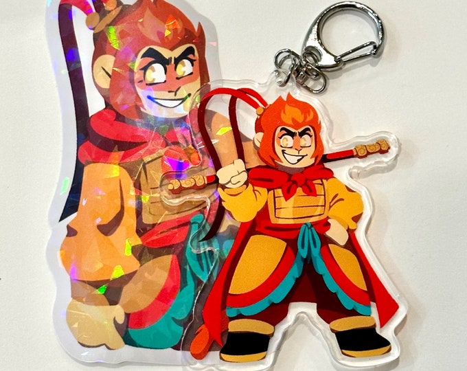 Lego Monkie Kid Wukong Keychain + Sticker - Etsy
