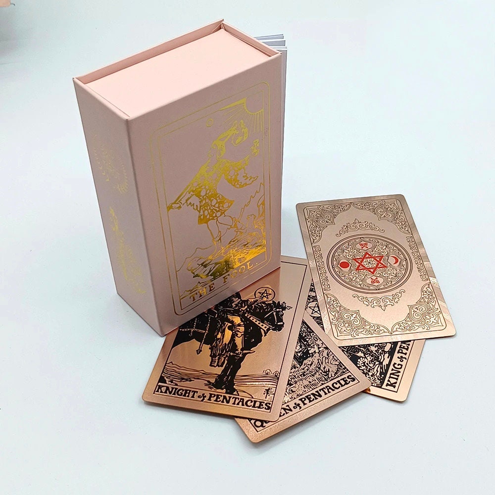 Rose Gold Tarot Deck, Tarot Cards Deck With Guidebook, Luxury Gift Box ...