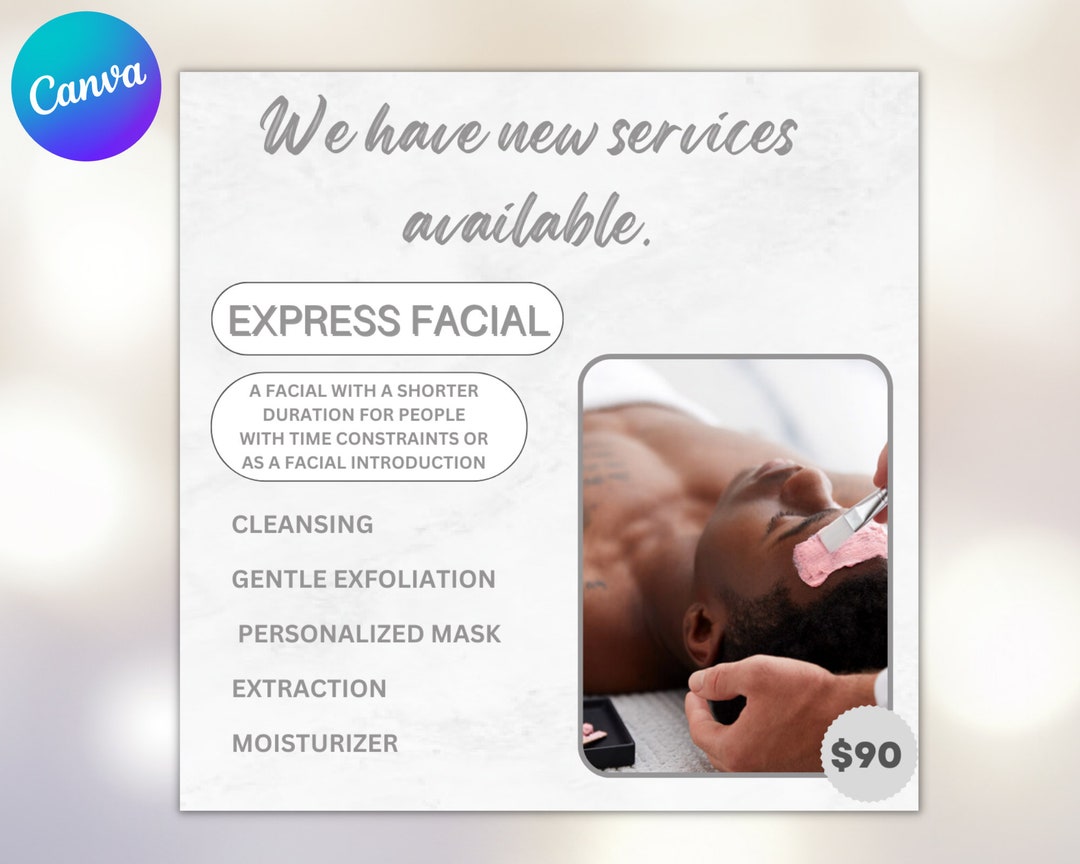 Editalble Facial Specials Flyer DIY Canva Template Facial Treatment ...