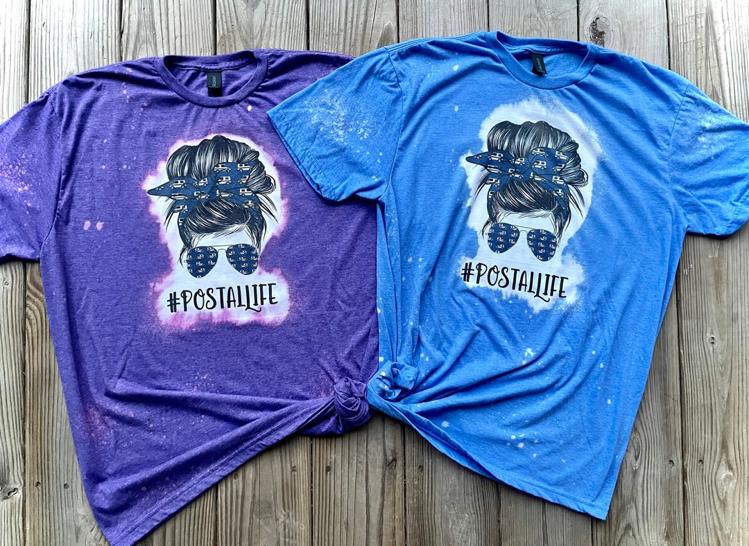 Postal Life Messy Bun Bleached Shirts - Etsy