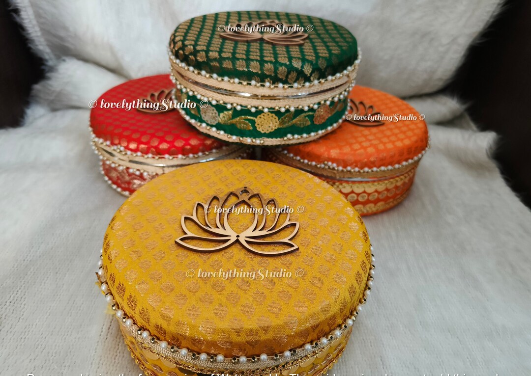 Hand Decorative Steel Boxes for Mehendi Gift, Haldi Gifts,indian Favor ...