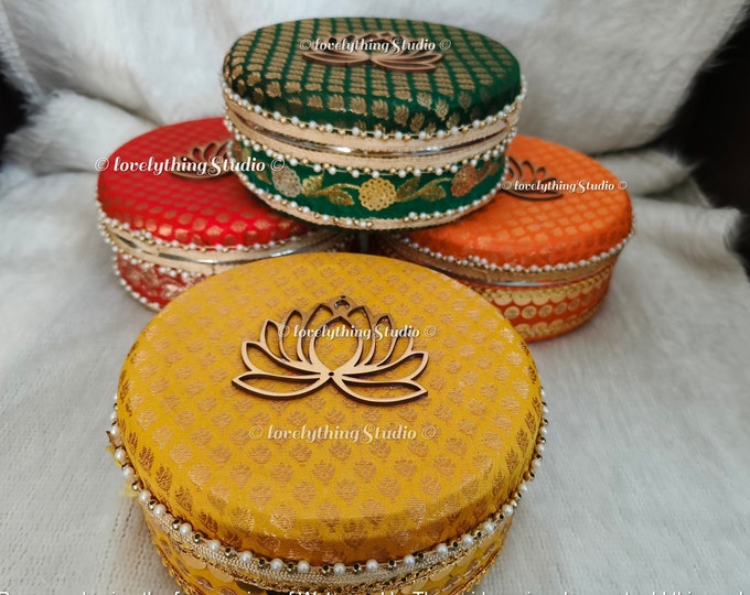 Hand Decorative Steel Boxes for Mehendi Gift, Haldi Gifts,indian Favor ...
