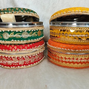 Hand Decorative Steel Boxes for Mehendi Gift, Haldi Gifts,indian Favor ...