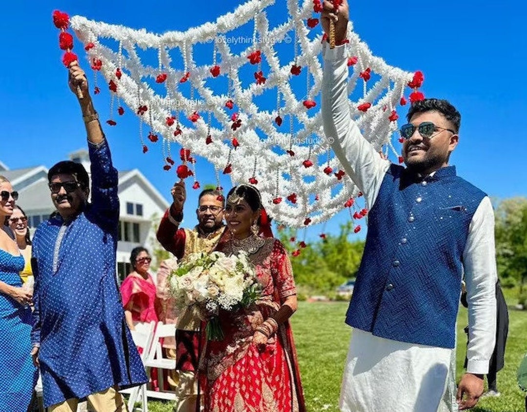 Handmade Jasmine With Rose Flower Bridal Chadar, Indian ,pakistani ...