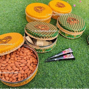 Hand Decorative Steel Boxes for Mehendi Gift, Haldi Gifts,indian Favor ...