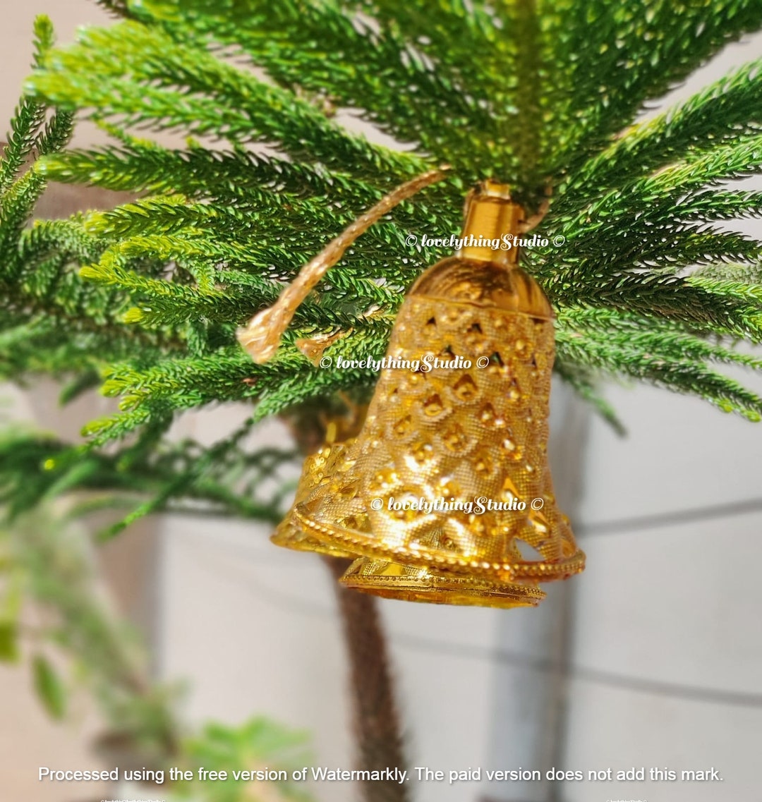 Elegant Gold Bell Decorations for Christmas Tree Decoration, Diwali ...