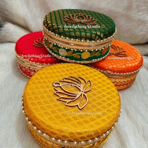 Hand Decorative Steel Boxes for Mehendi Gift, Haldi Gifts,indian Favor ...