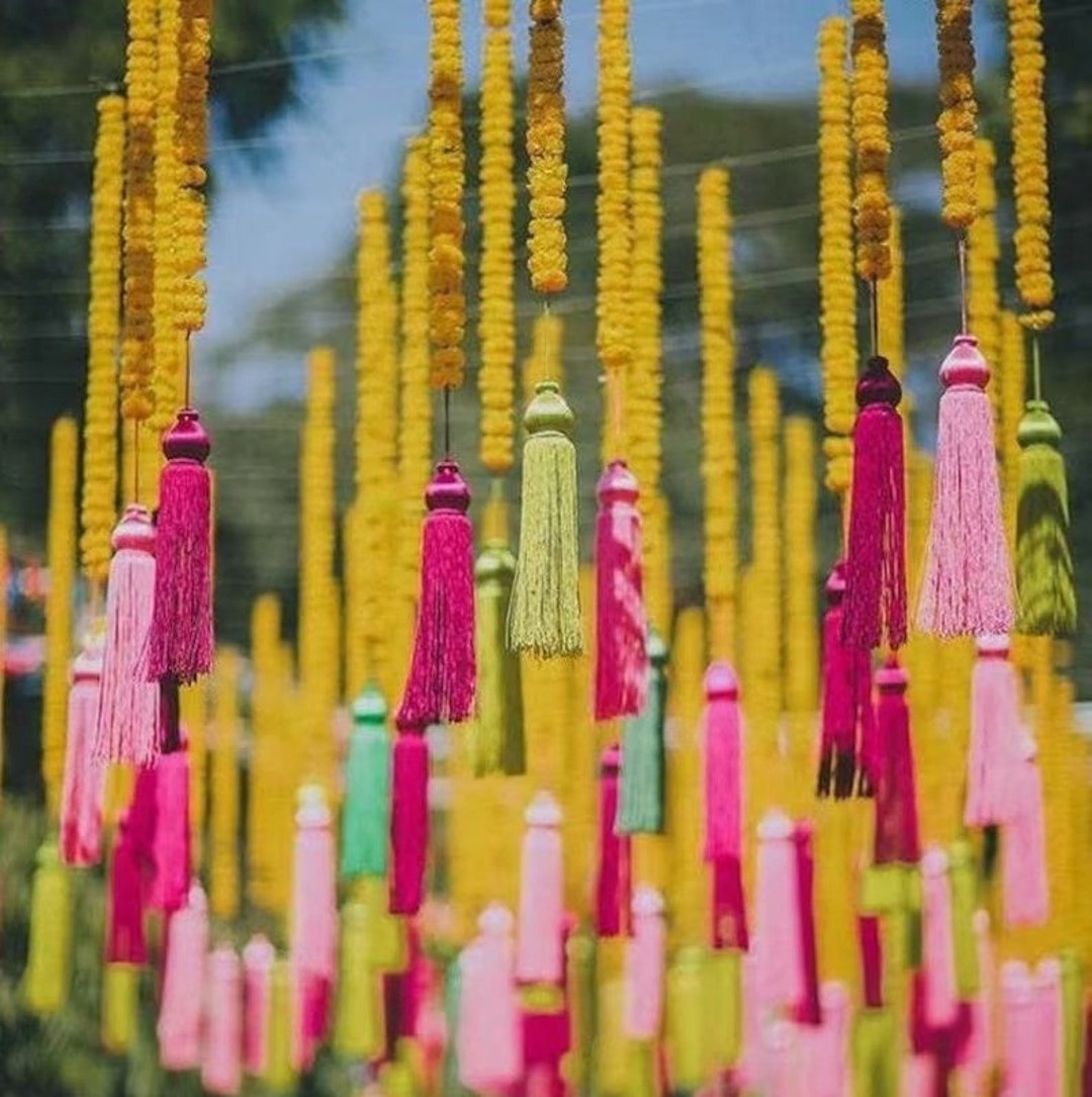 Silk Tassel String Hangings for Wedding Decor Mehndi & Sangeet - Etsy