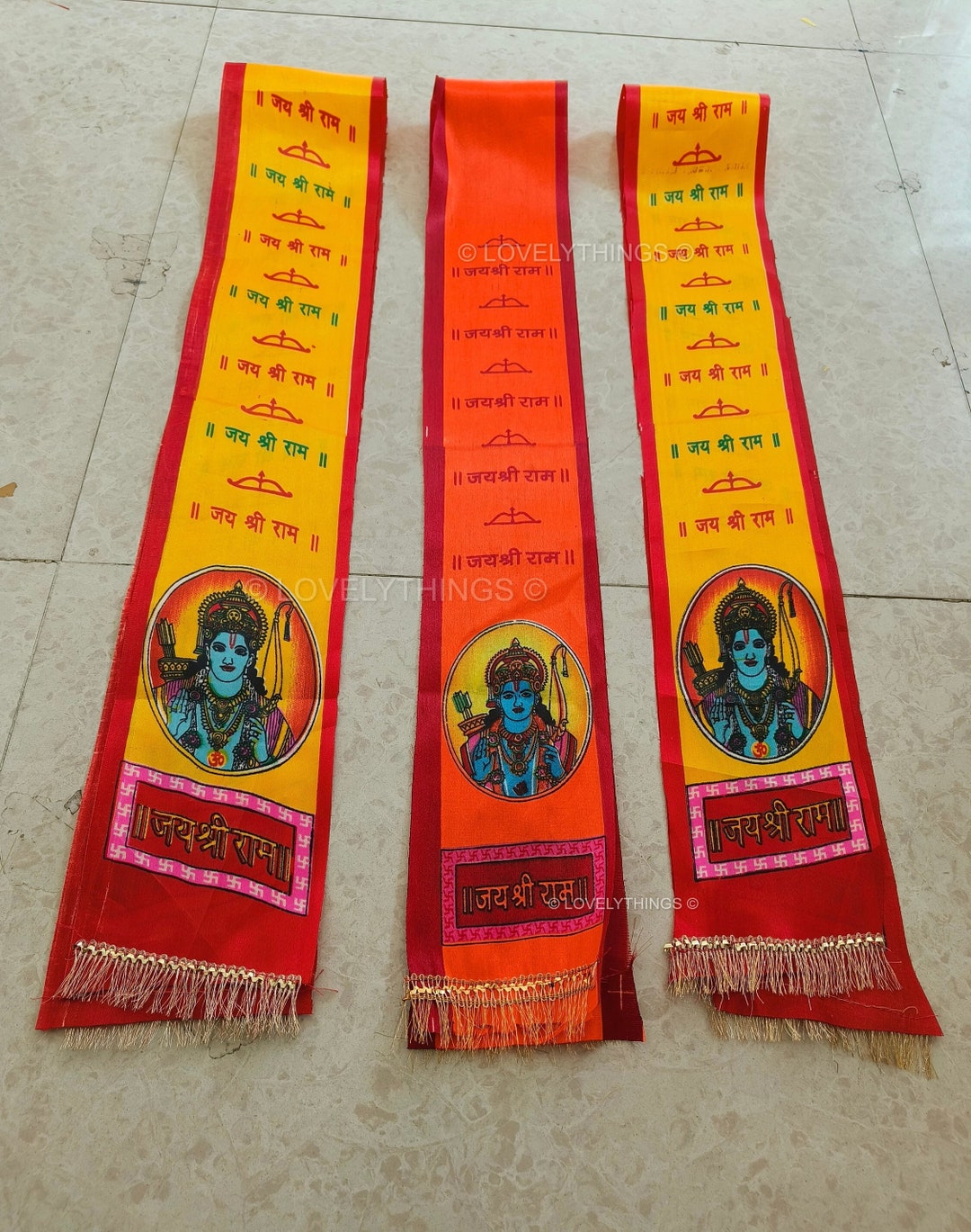 Bhagwa Color Silk Scarf, Shawl Jai Shri Ram Hindu Wrap for Meditation ...