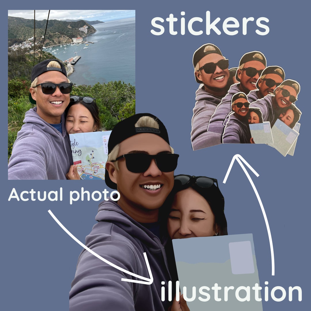 Custom / Personalized Stickers Photo Drawing - Etsy
