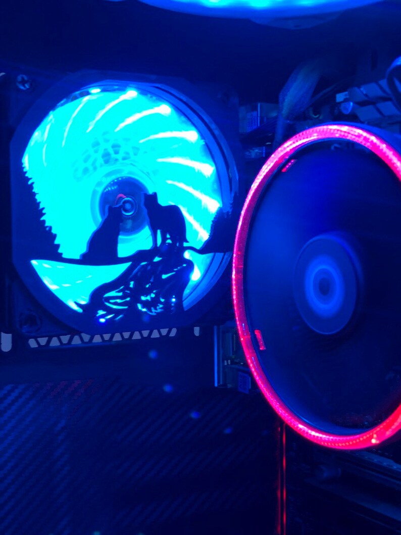 3 Pcs Two Wolf Fan Cover 3x Computer Gaming Fan Grill/cover/shroud ...