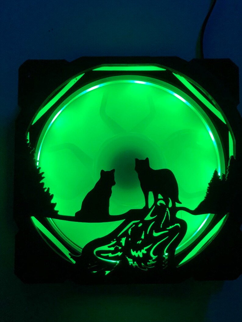 3 Pcs Two Wolf Fan Cover 3x Computer Gaming Fan Grill/cover/shroud ...
