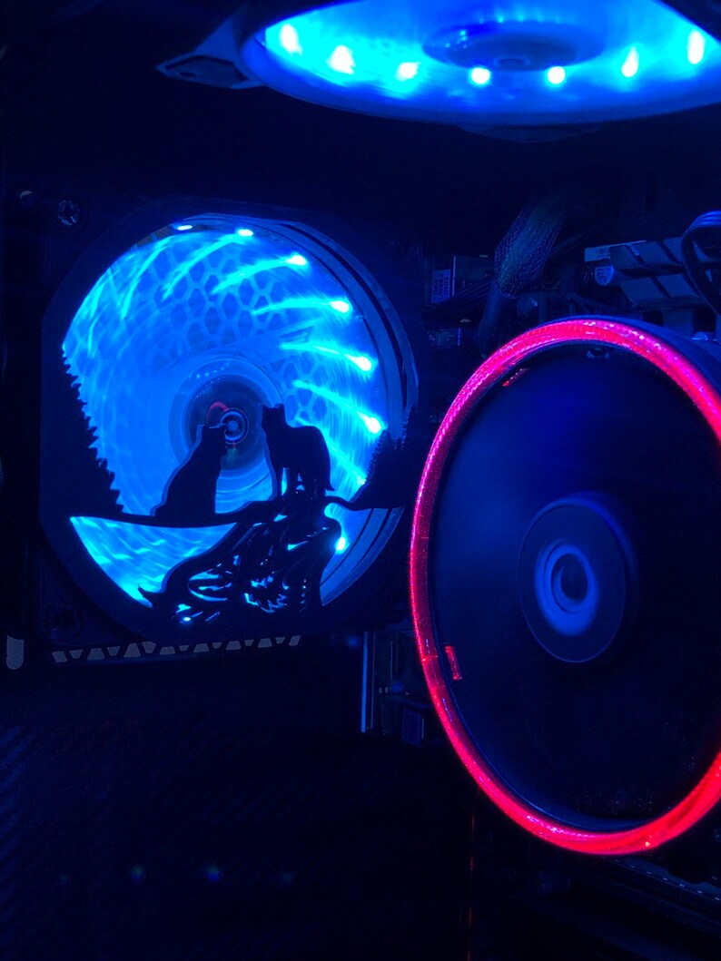 3 Pcs Two Wolf Fan Cover 3x Computer Gaming Fan Grill/cover/shroud ...