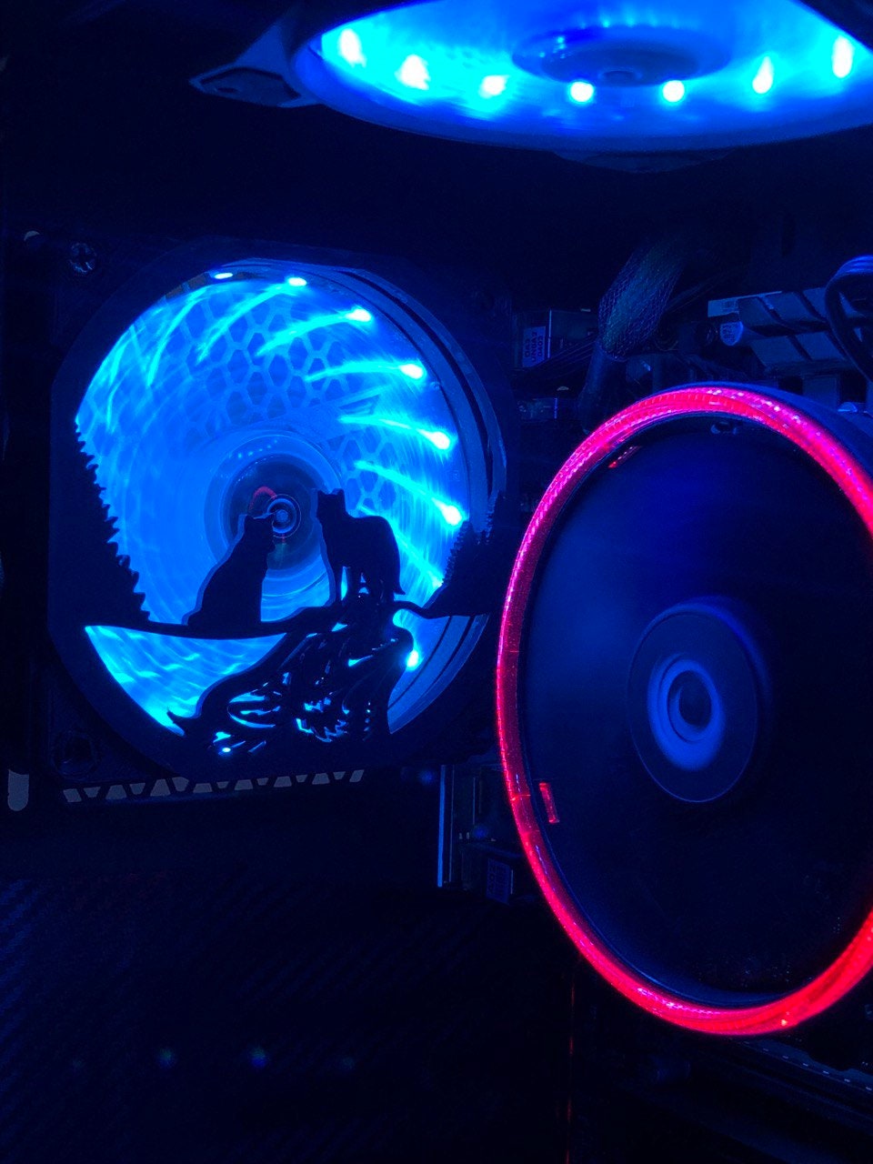 3 Pcs Two Wolf Fan Cover 3x Computer Gaming Fan Grill/cover/shroud ...