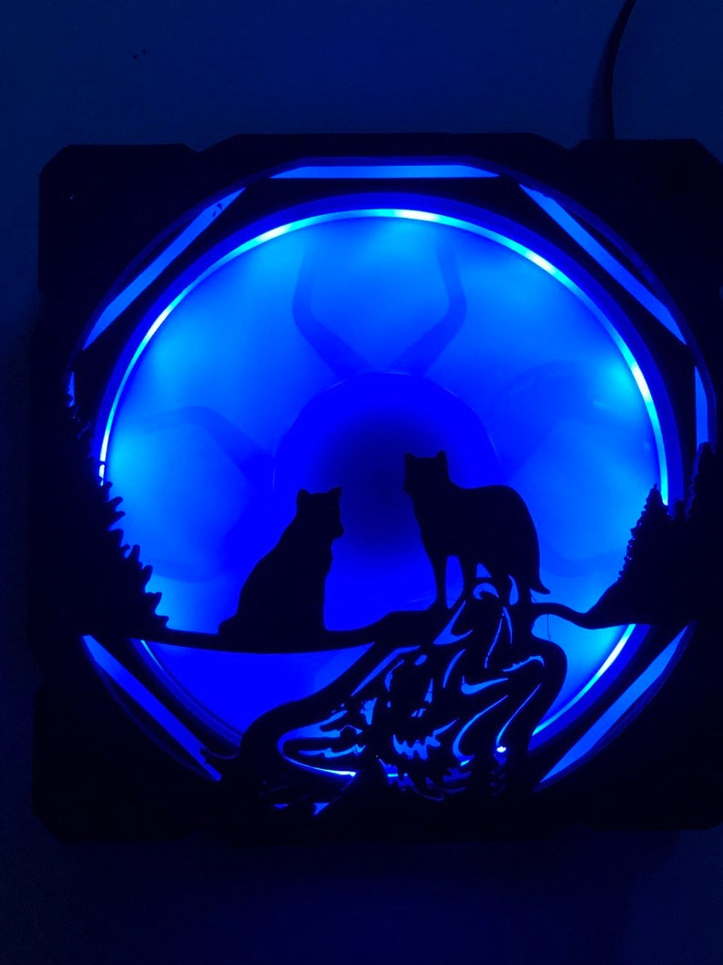 3 Pcs Two Wolf Fan Cover 3x Computer Gaming Fan Grill/cover/shroud ...