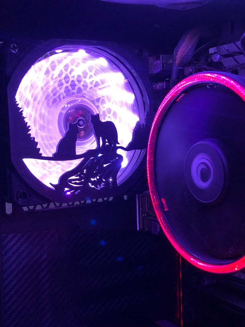 3 Pcs Two Wolf Fan Cover 3x Computer Gaming Fan Grill/cover/shroud ...