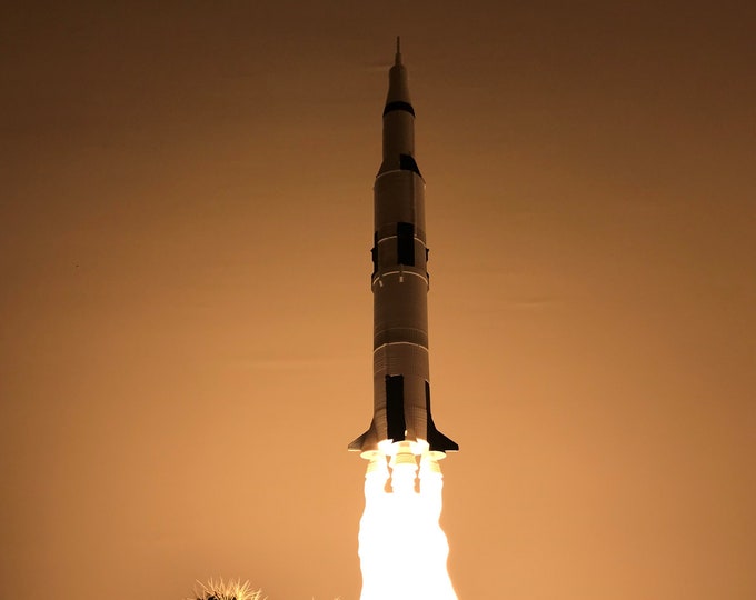 Saturn V Rocket Lamp, 3D Printed Desk Light,nasa Space Decor, Nasa ...