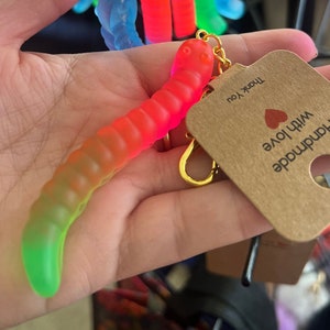 Gummy Worms Keychain | Resin Gummy Worms - Etsy