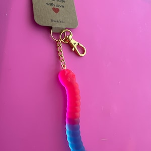 Gummy Worms Keychain | Resin Gummy Worms - Etsy