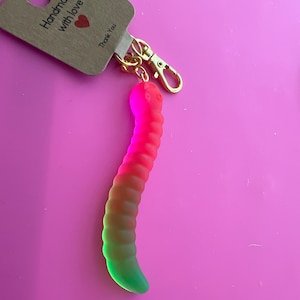 Gummy Worms Keychain | Resin Gummy Worms - Etsy
