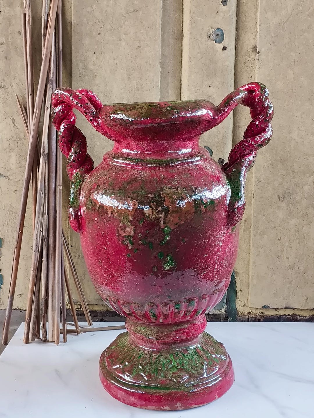 Antique Terracotta Pot - Rustic French Earthenware Vase, Vintage Garden ...