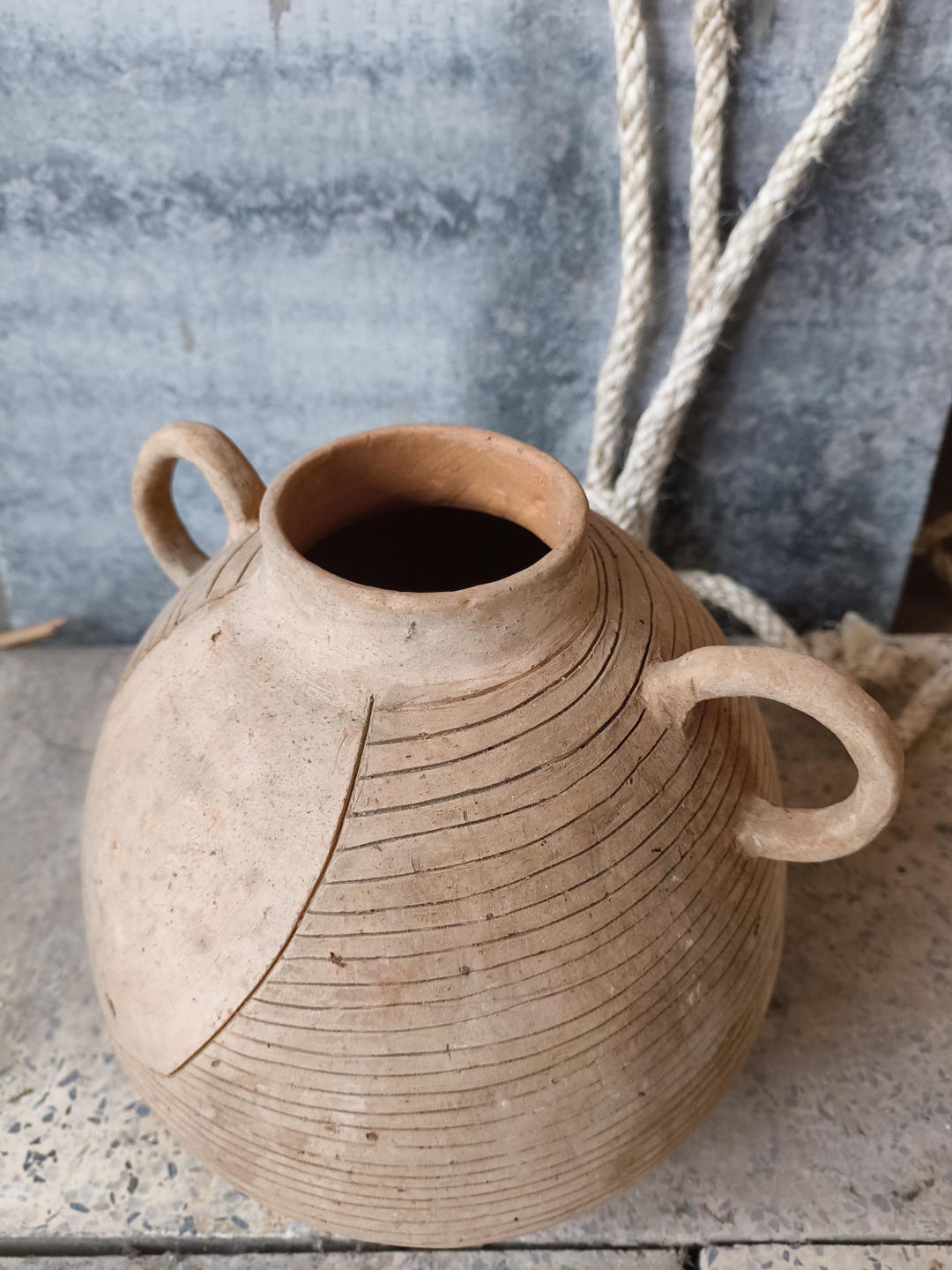 Ancient Roman Amphora Vase - Terracotta Storage Jar - Double Handle ...