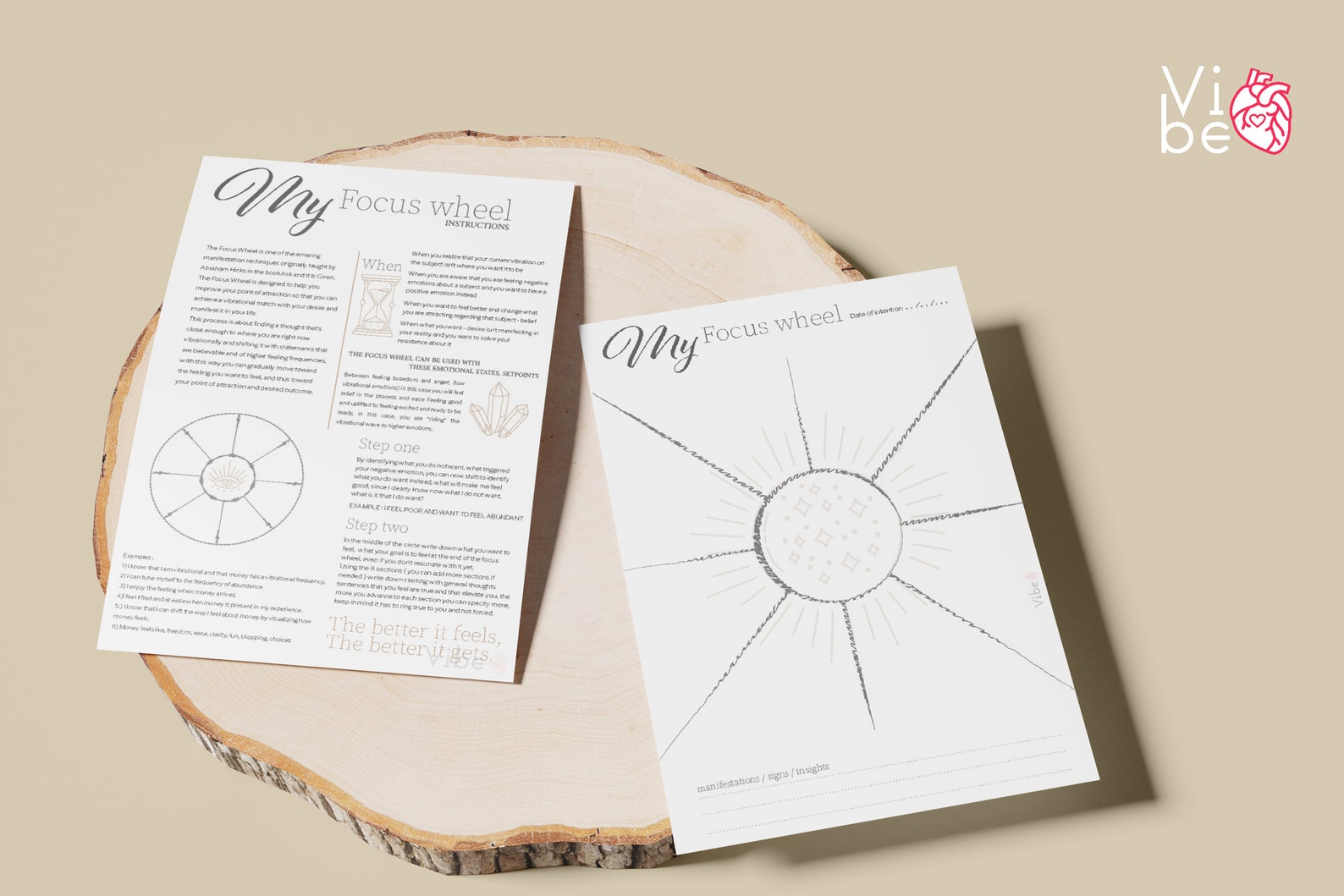Printable Worksheet Focus Wheel Inspired by Abraham Hicks - Etsy