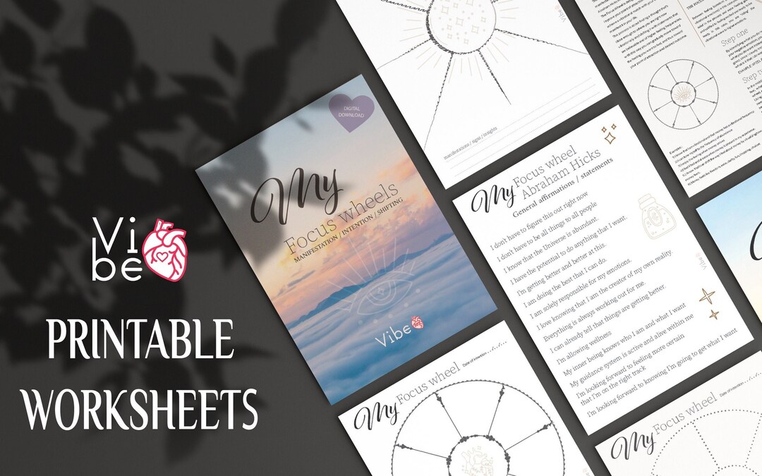 Printable Worksheet Focus Wheel Inspired by Abraham Hicks Law of ...