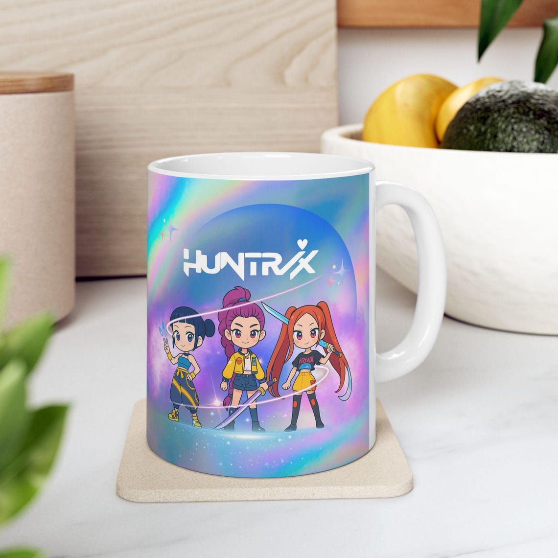 Ceramic Mug, Huntrix K Pop Demon Hunters Fan Art, Coffee Cup, Tea Mug, Unique Korean Pop Artwork ...