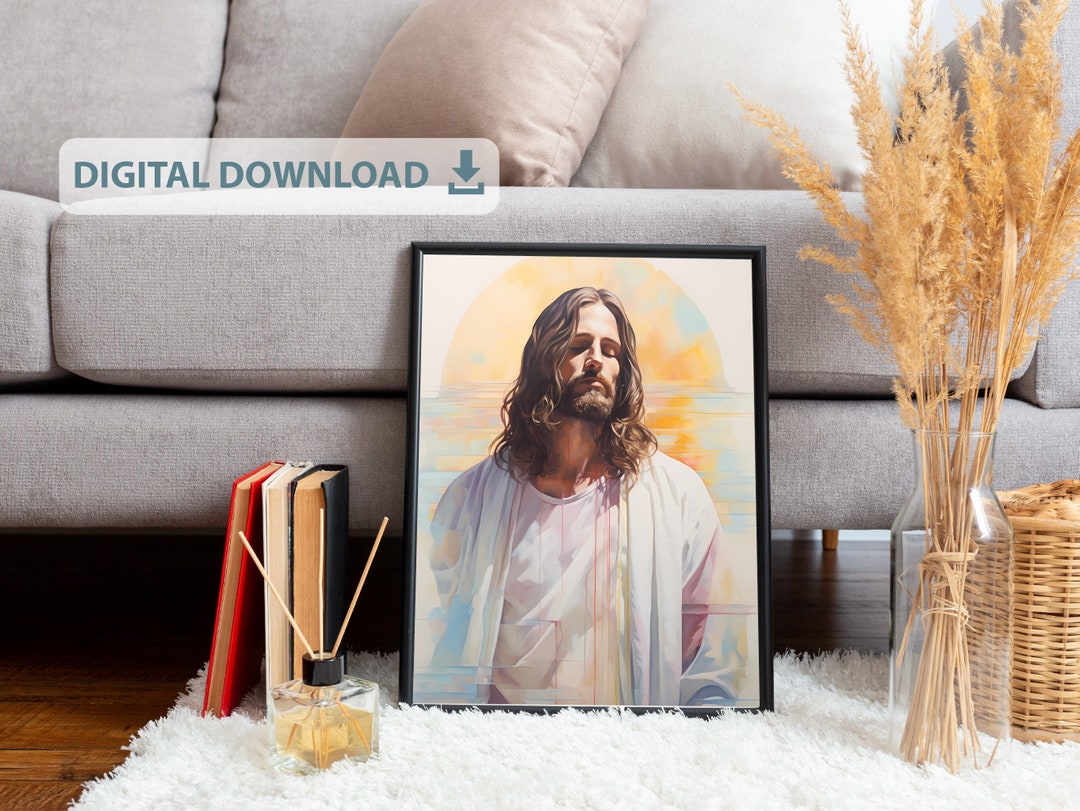 Jesus Modern Wall Art, Frame Art DIGITAL PRINT, Jesus Art, Modern Bible ...