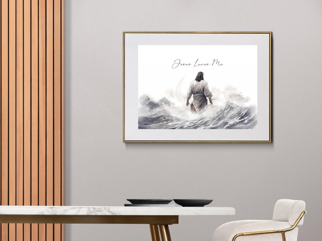 Jesus Loves Me Wall Art, Frame Art DIGITAL PRINT, Jesus Art, Modern ...