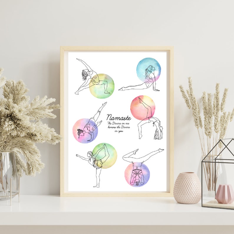 8 Set of Yoga Poses, Yoga Printable Wall Art, Yoga Decor, Yoga Prints ...