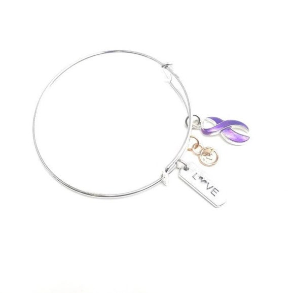 Pancreatic Cancer Awareness Ribbon Bangle Bracelet : | Etsy