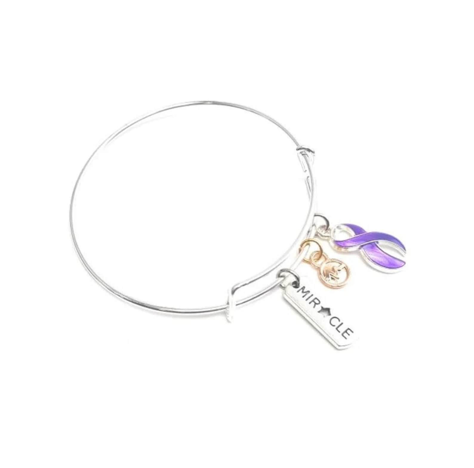 Pancreatic Cancer Awareness Ribbon Bangle Bracelet : | Etsy