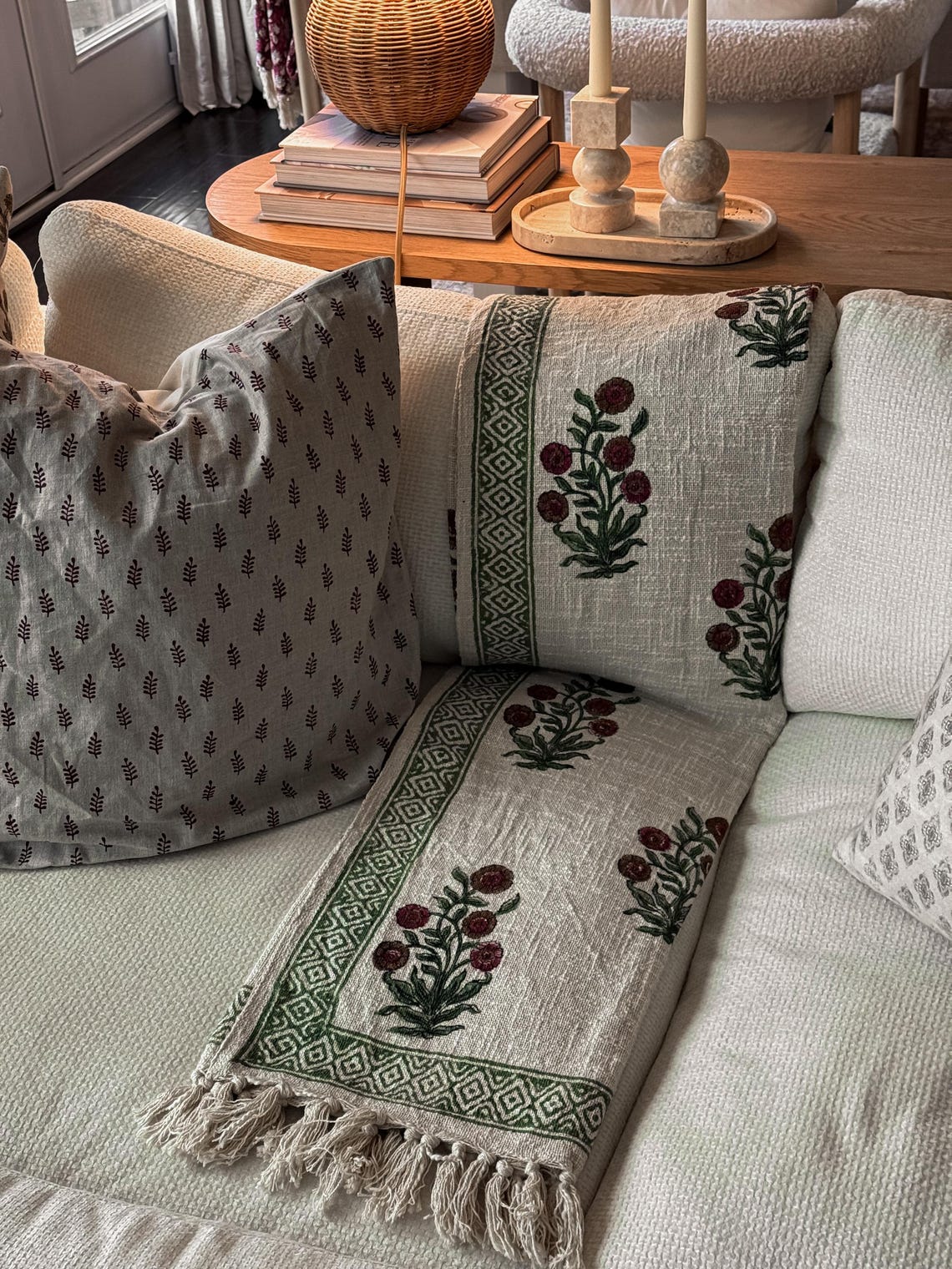Handmade Cotton Blanket and Throws for Bedroom, Hand Block Printed ...