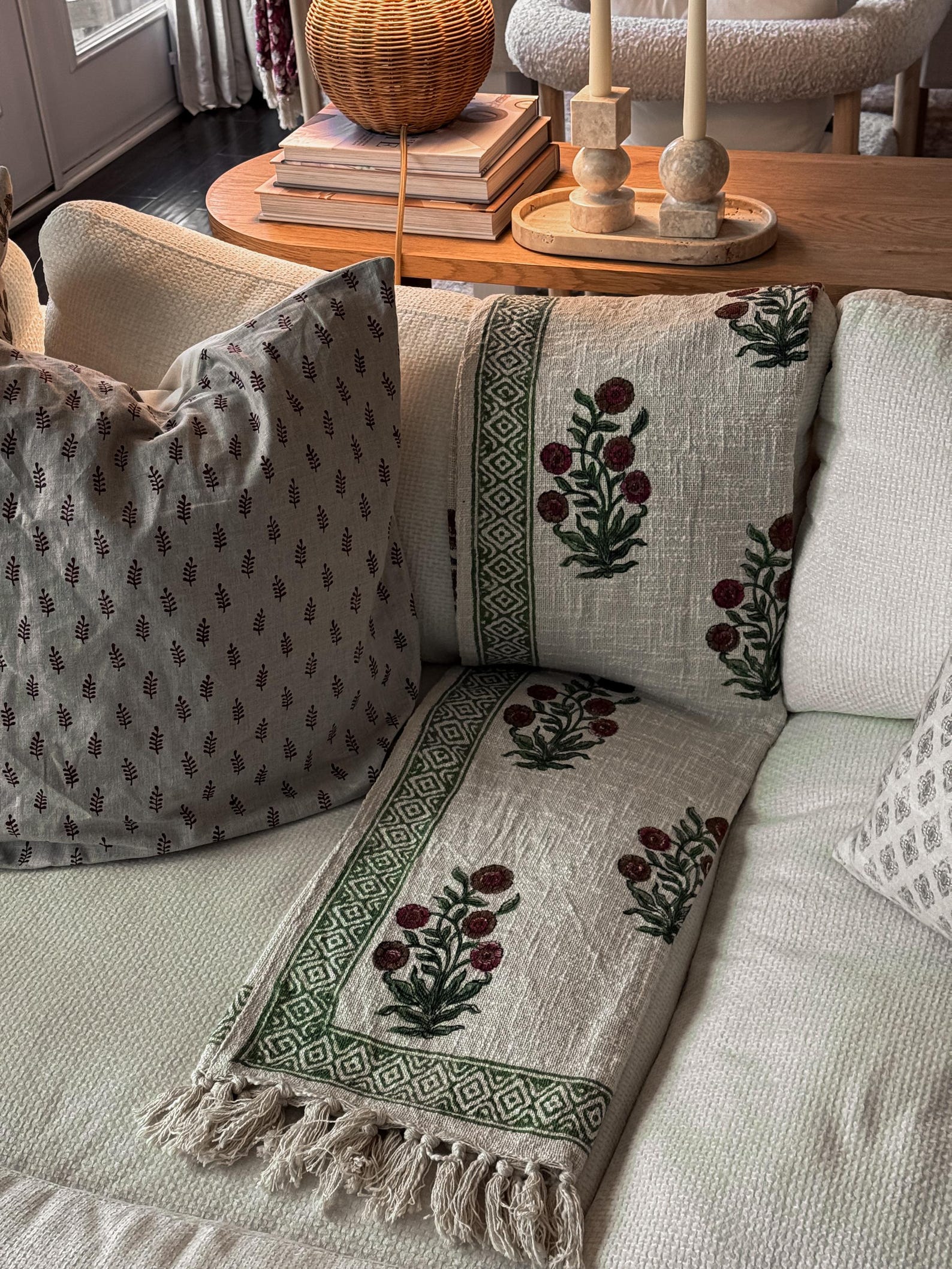 Handmade Cotton Blanket and Throws for Bedroom, Hand Block Printed ...