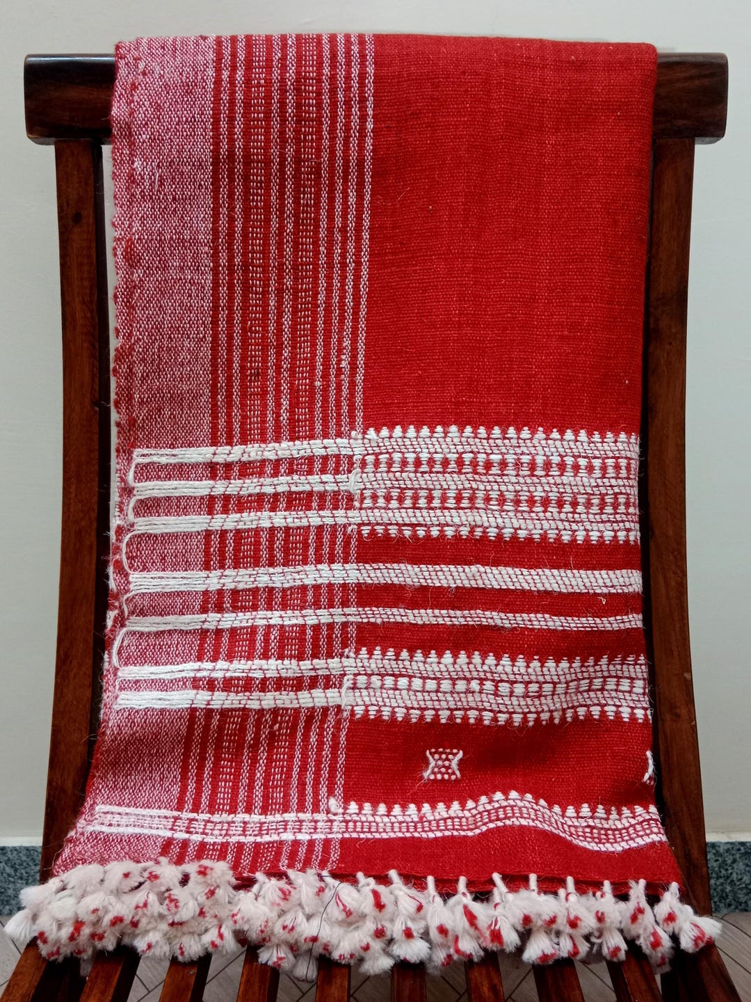Handmade Bhujodi Heavy Work Wool Throw Blanket | Indian Wool Throw for ...