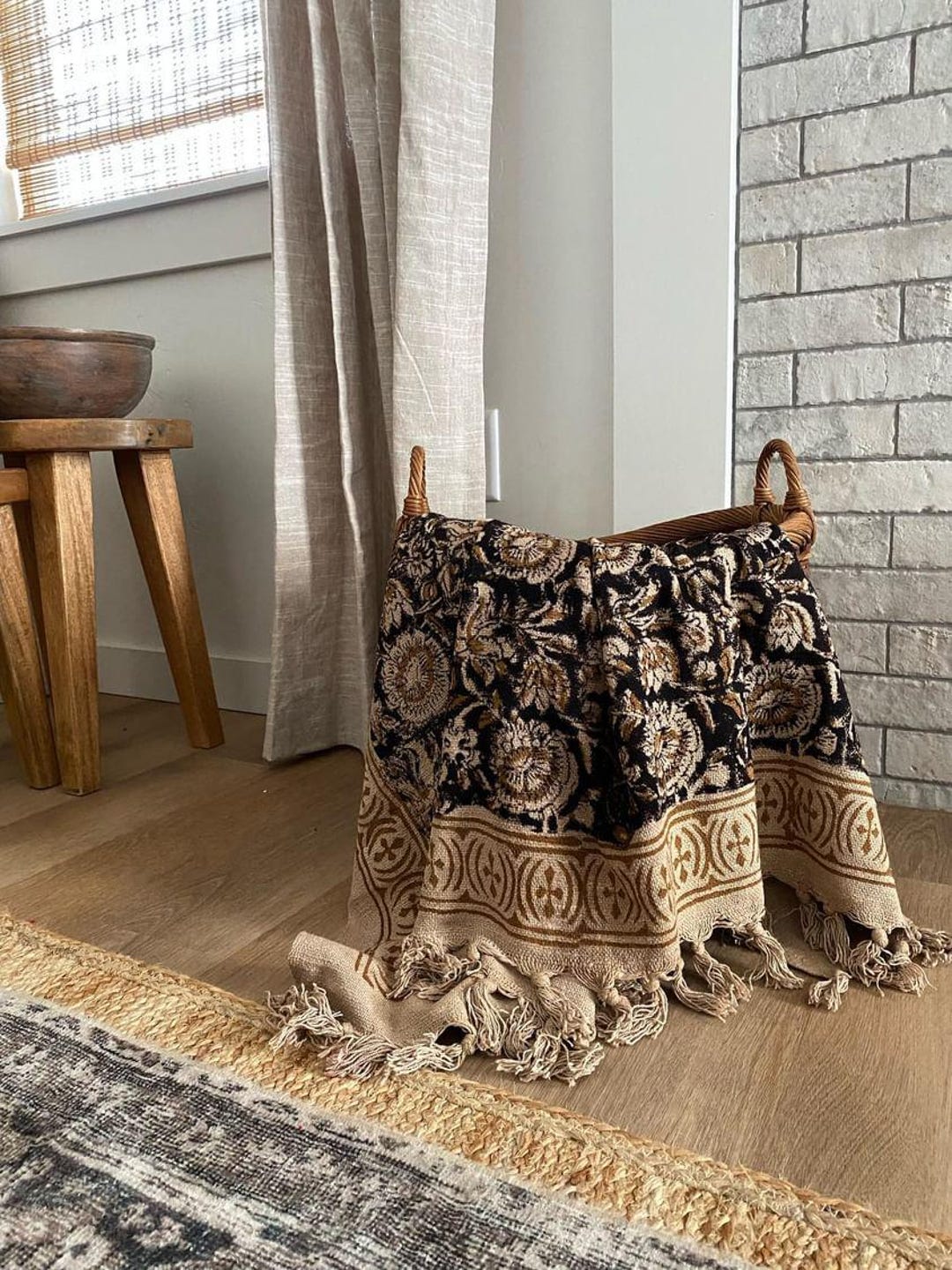 Vintage Inspired Throw Handmade Throw Floral Print Cotton Blanket ...