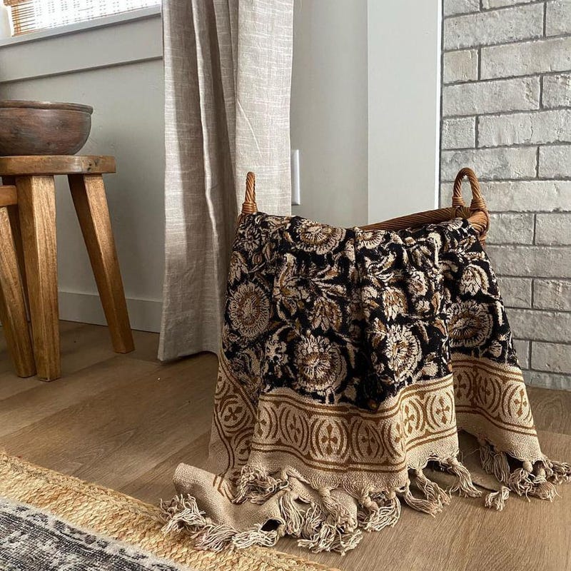 Throw With Tassels - Etsy