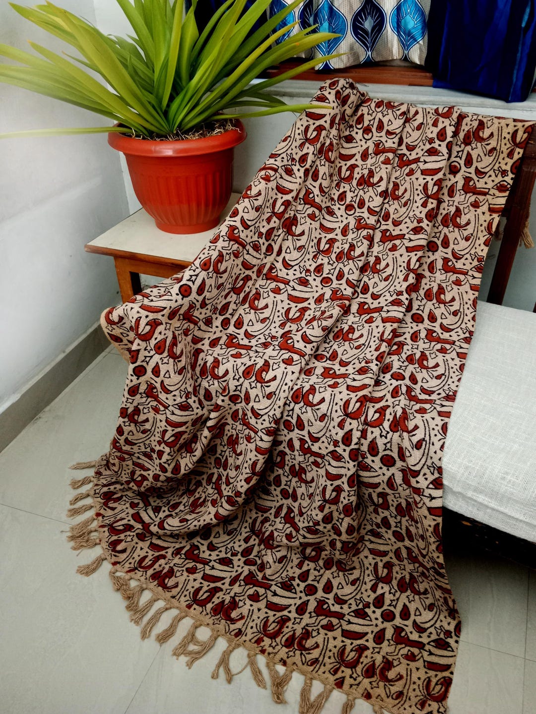 Handmade Cotton Blanket and Throws for Bedroom, Hand Block Printed ...