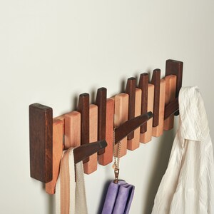 Solid Wood Piano Coat Rack, Wall Mounted Handmade Coat Hat Hanger ...