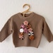 Custom Initial Flower Design Embroidered Baby and Toddler Knit Sweater ...