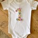Custom Initial Flower Design Embroidered Baby and Toddler Onesie - Etsy