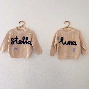 Custom and Personalized Name or Word Hand Embroidered Baby and Toddler ...