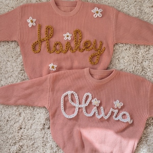Custom and Personalized Name or Word Hand Embroidered Baby and Toddler ...