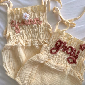 Custom and Personalized Name Embroidered Romper for Baby Girls - Etsy