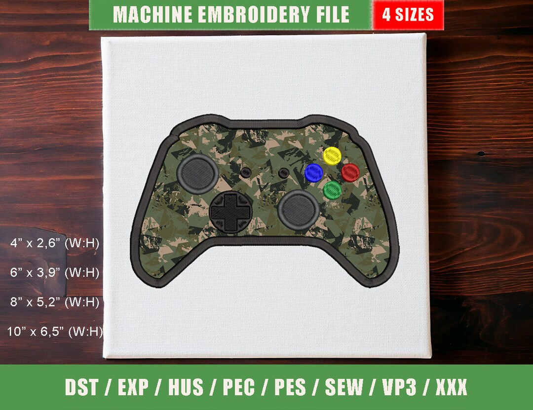 Video Game Controller Applique Embroidery Design Microsoft Xbox One ...