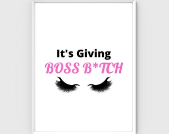 Girl Boss Printable Wall Art, Boss Babe Office Wall Decor, Boss Lady ...