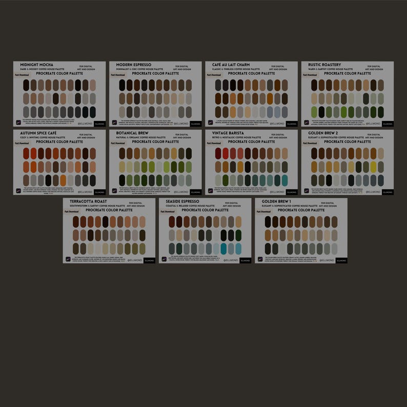 Procreate Color Palette | Coffee House | Procreate Coffee House ...