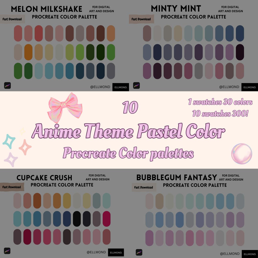 Procreate Color Palette Pastel Color Anime Theme Procreate Color ...